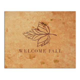 Welcome Fall Leaf 2 16"x20" Canvas Wall Art, 16x20 - Contemporary ...