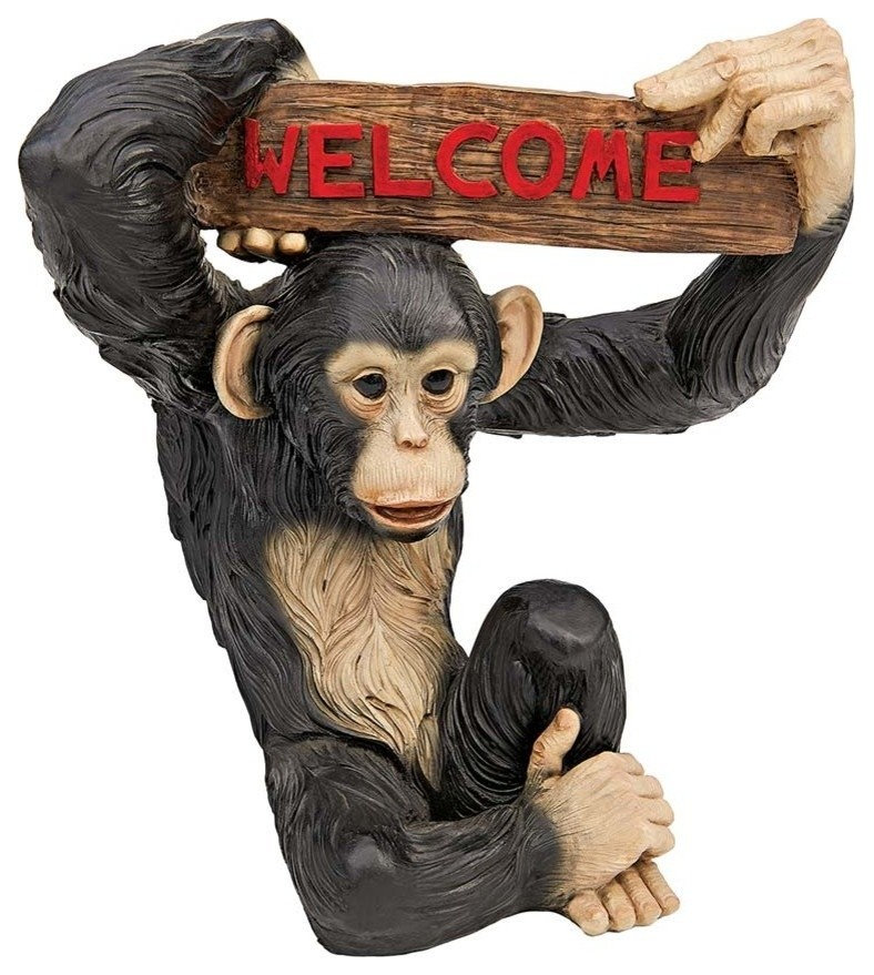 Monkey Business Welcome Sign - Contemporary - Decorative Objects And ...
