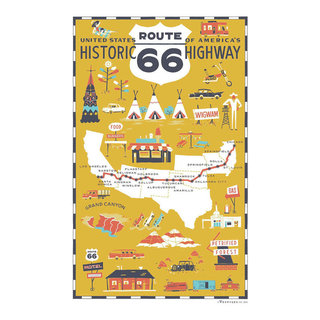 Route 66 Region Kitchen Towel - Contemporary - Dish Towels - by ...