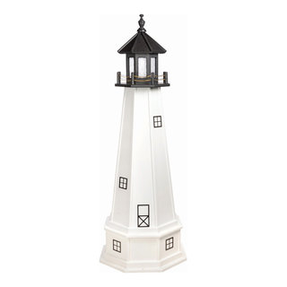 Cape Cod Hybrid Lighthouse, 5 Foot - Beach Style - Garden Statues And ...