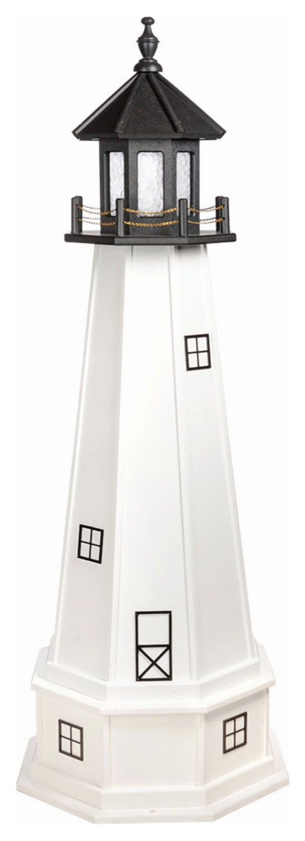 Cape Cod Hybrid Lighthouse, 5 Foot - Beach Style - Garden Statues And ...