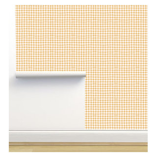 Wobbly Gingham, Yellow Wallpaper by Erin Kendal, Sample 12"x8 ...