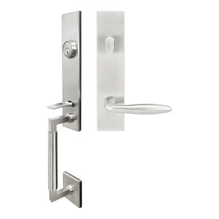 Summer Lever, Tubular Entry Handle set, Left Hand, Satin Stainless ...
