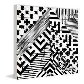 "Meshing" Painting Print, White Wood, 32"x32" - Contemporary - Prints ...