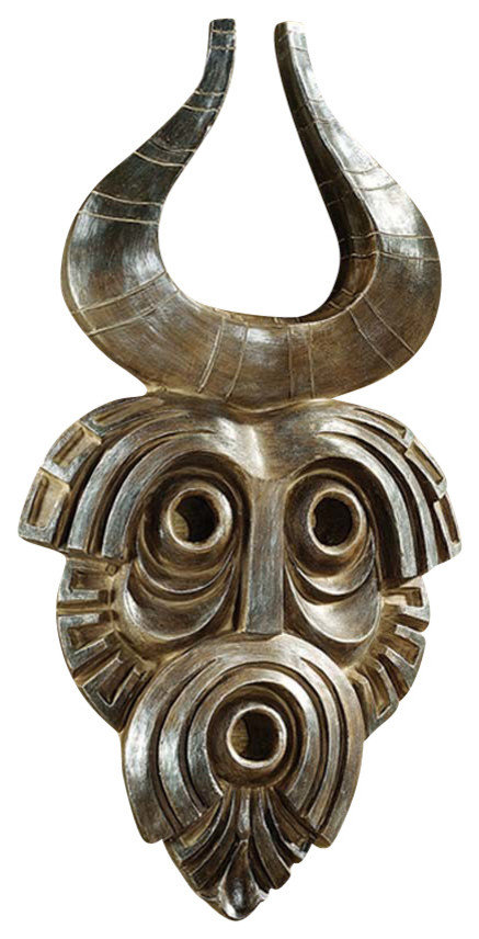 Bamun Mask - Tropical - Wall Sculptures - by XoticBrands Home Decor | Houzz