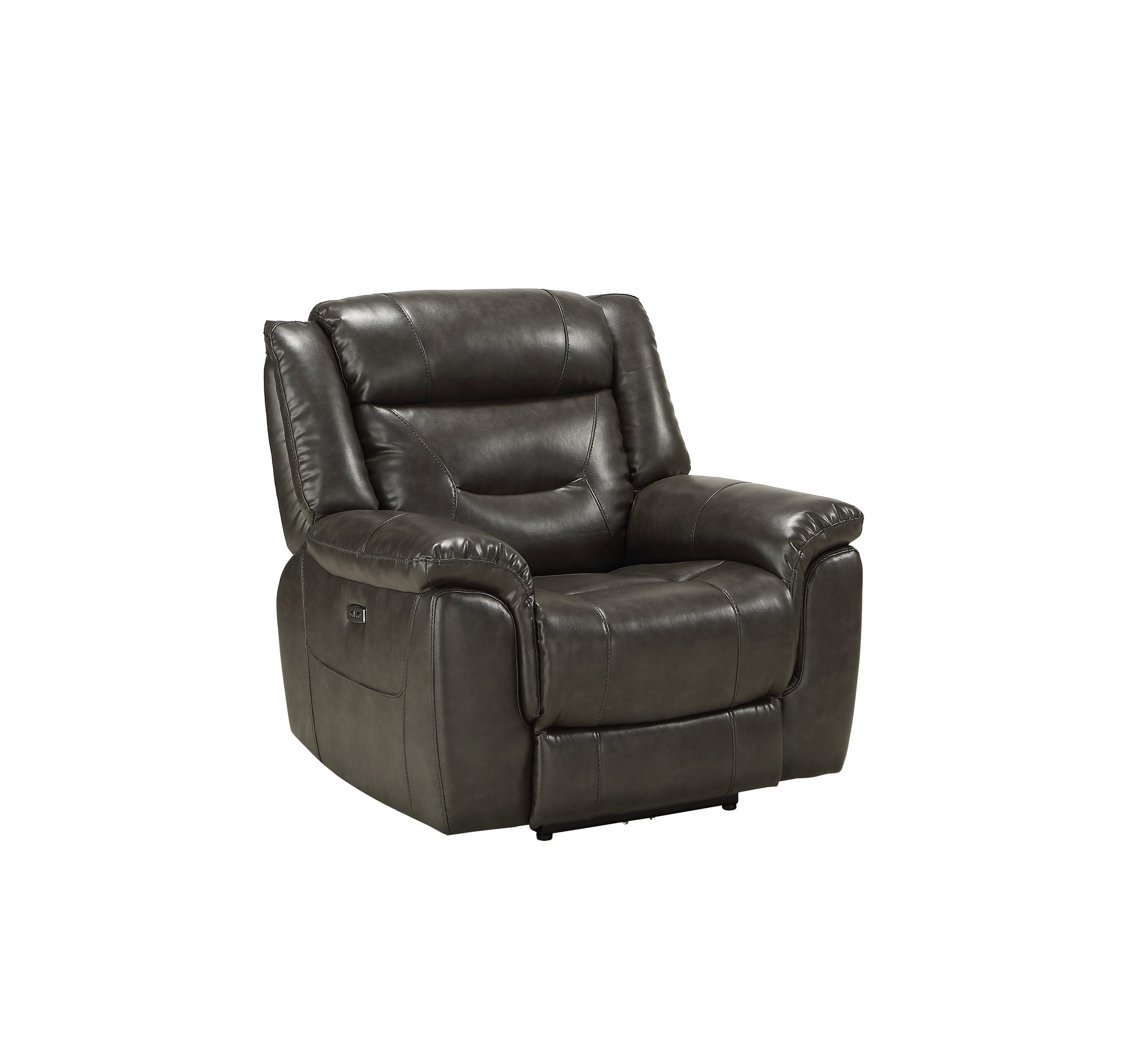 ACME Imogen Recliner, Power Motion, Gray Leather-Aire - Contemporary ...