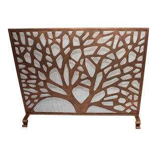 Tree Accent Decorative Fire Screen - Transitional - Fireplace Screens ...
