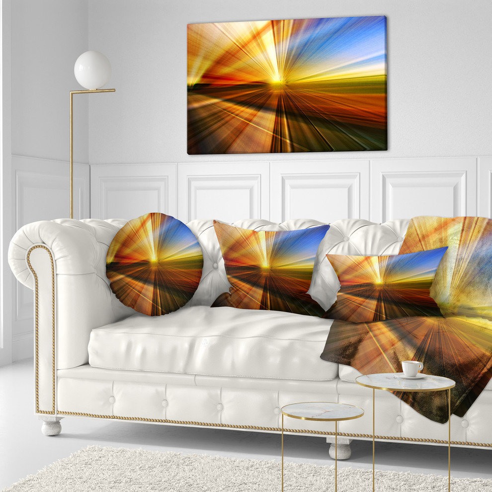 Rays of Speed Reflection Abstract Throw Pillow, 12"x20 - Contemporary ...