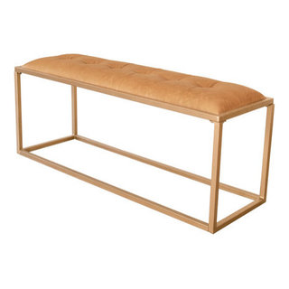 Chadwick Leather Bench - Contemporary - Upholstered Benches - by HOME ...