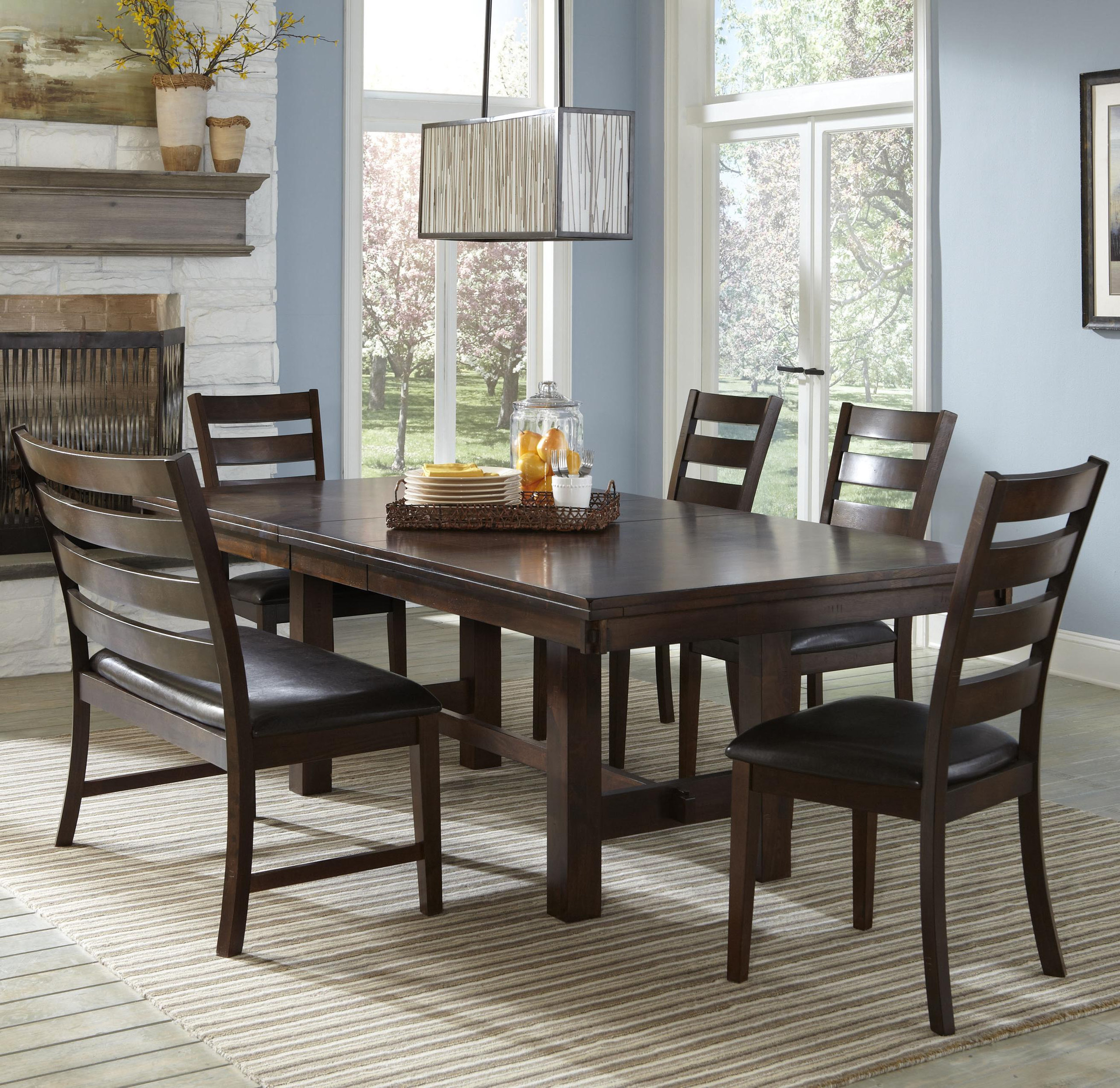 Intercon Furniture Kona Trestle Dining Table in Raisin - Transitional ...