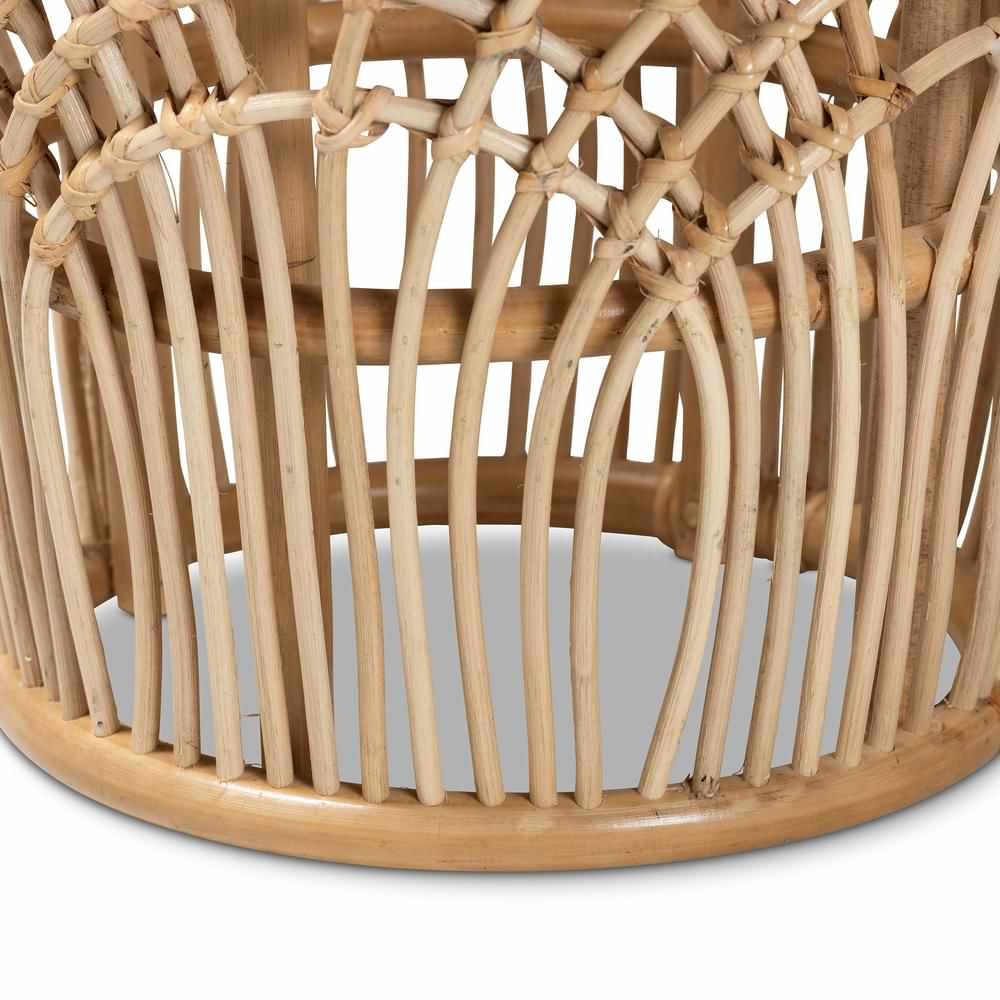 Baxton Studio Edena Modern Bohemian Natural Brown Finished Rattan End ...