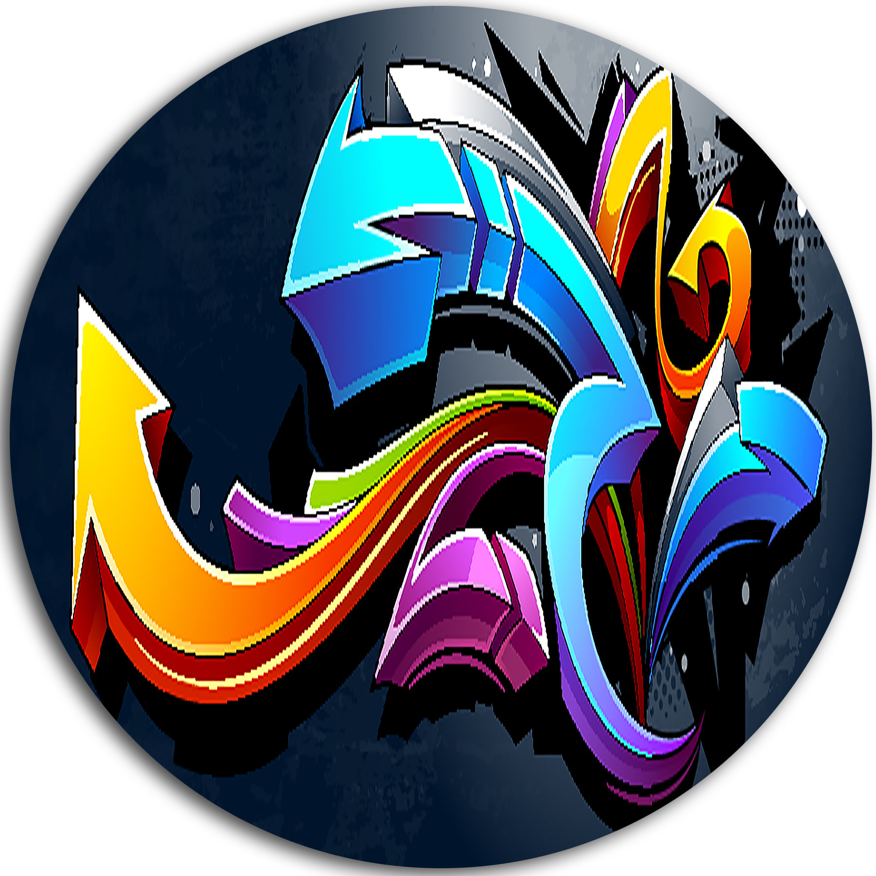 Direction Street Art, Graffiti Round Wall Art, Disc of 11 inch ...