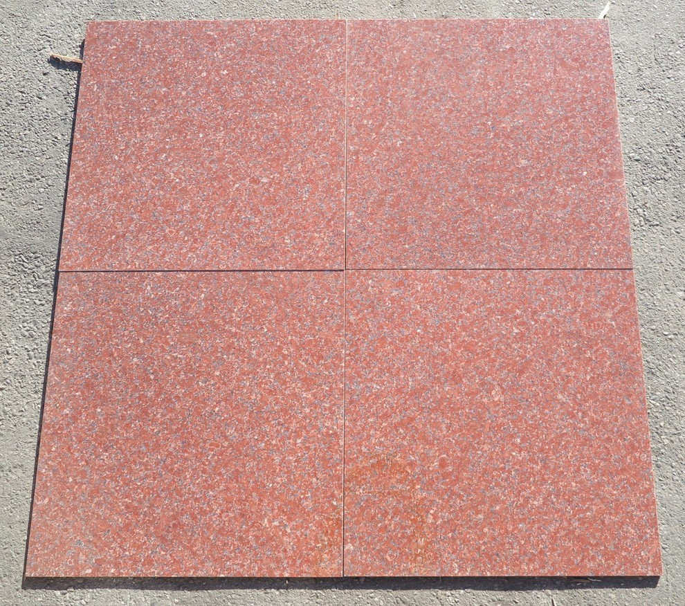 Imperial Red Granite Tiles, Polished Finish, 12"x12", Set of 1280 ...