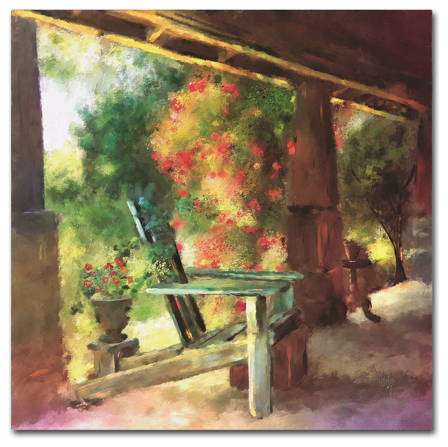 "Red Roses on Gramma's Front Porch" by Lois Bryan, Canvas Art, 35"x35 ...