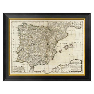 A New Map Of The Kingdoms Of Spain And Portugal, 1790, 20"x1.5"x16", 26 ...