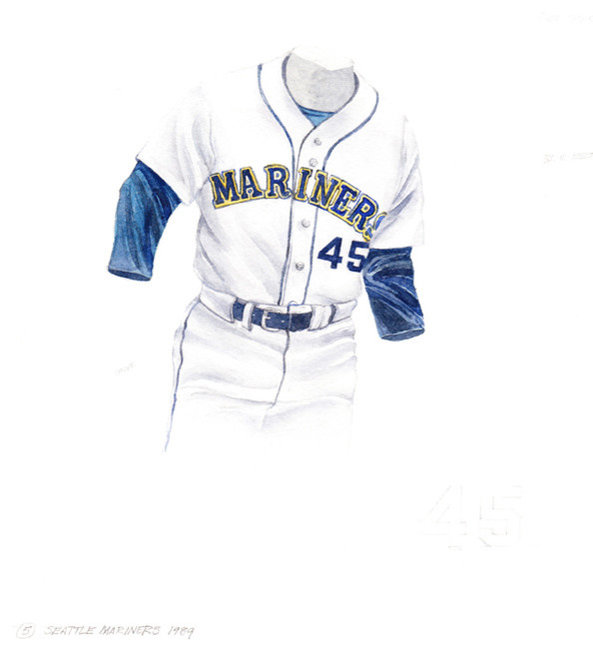 Original Art of the MLB 1989 Seattle Mariners Uniform - Traditional ...