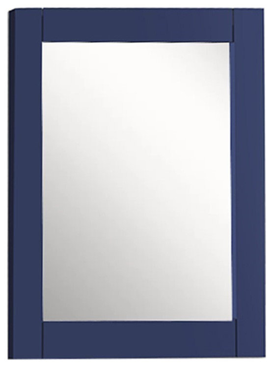 24" Wood Frame Mirror, Blue - Contemporary - Bathroom Mirrors - by ...