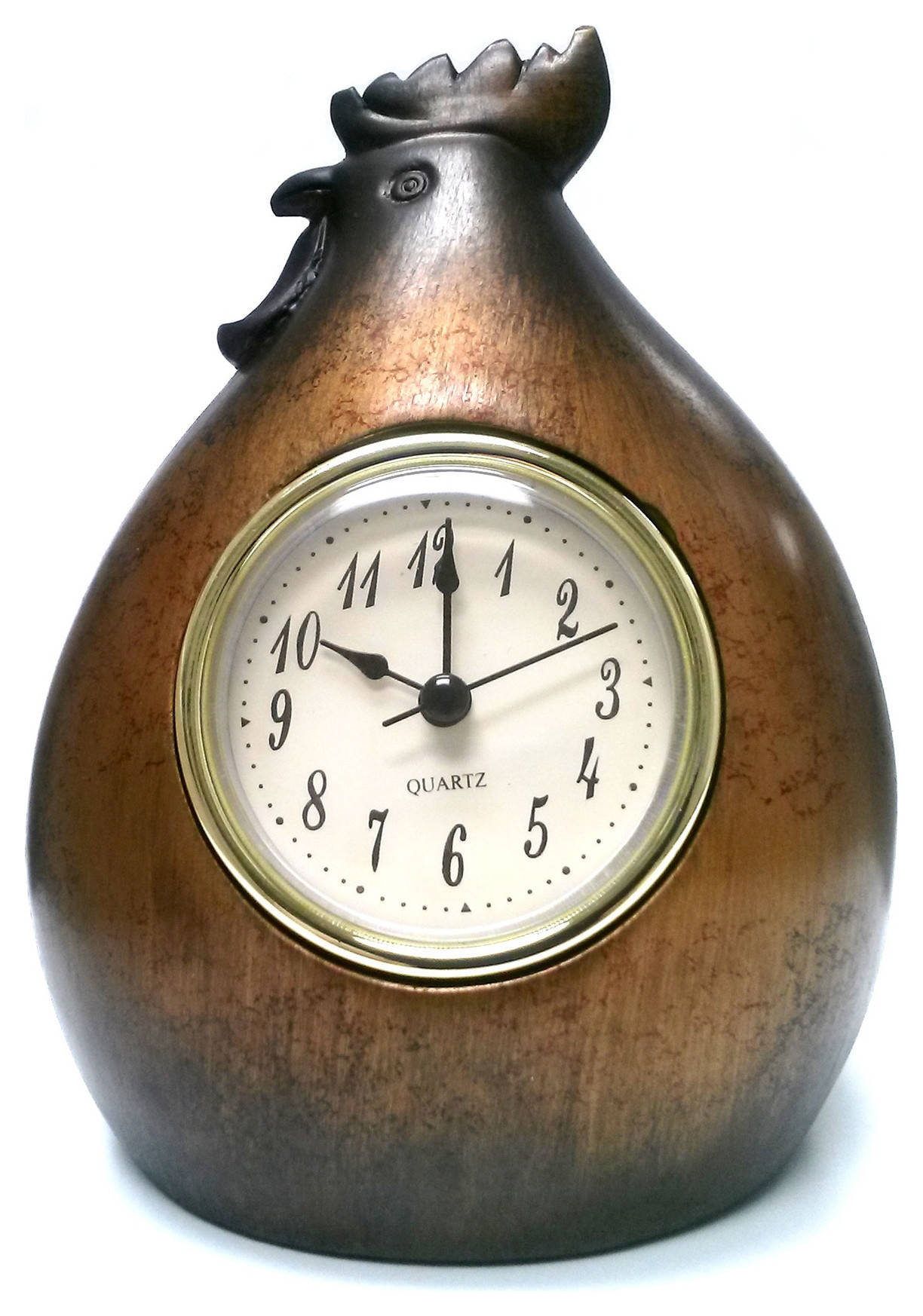 Fangio Lighting's #9011 6 in. Rooster Resin Clock in a Speckled Amber ...