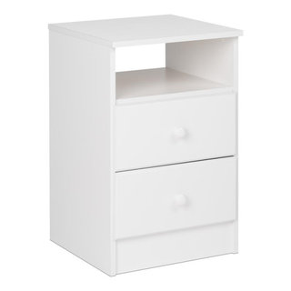 Astrid 2-Drawer Nightstand, White - Transitional - Murphy Beds - by ...