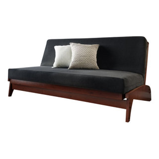 Dillon Dark Cherry Futon Package with Polaris Futon and Cover, Queen ...