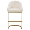Torano 26" Upholstered Counter Stool, Cream/Gold - Contemporary - Bar ...