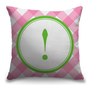 "Exclamation Point - Circle Plaid" Outdoor Pillow, 20" x 20 ...