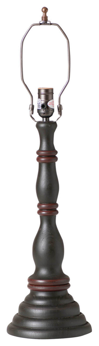 Irvins Country Tinware Davenport Wood Table Lamp Base in Rustic Black ...