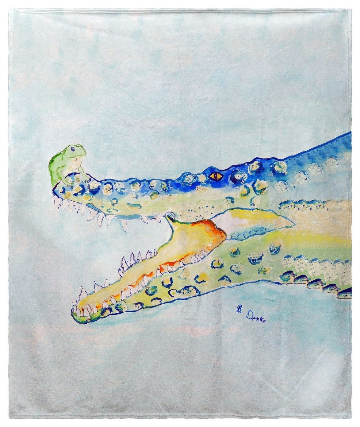 Betsy Drake Crocodile & Frog Throw, 60 inches - Contemporary - Throws ...