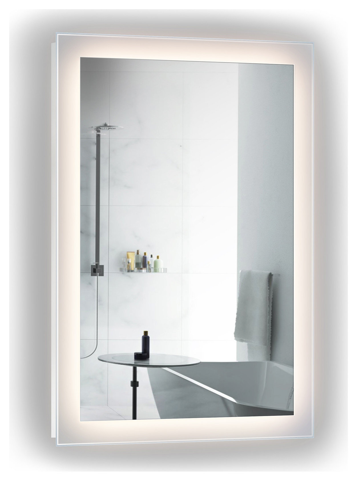 LED Lighted Bathroom Mirror Wall Mount With Defogger, 24"x36" - Modern ...