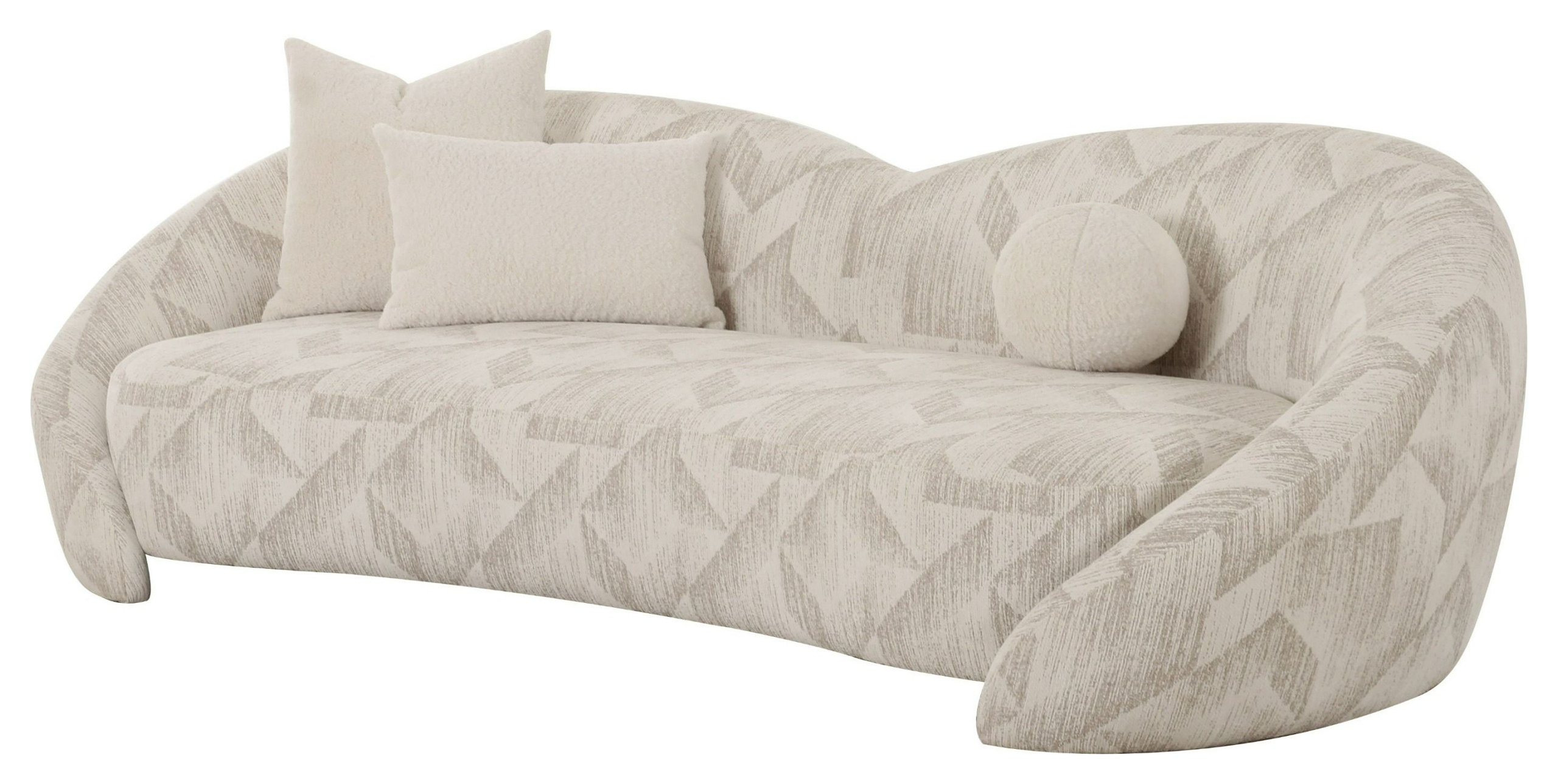 Divani Casa Gentle Modern Beige Pattern Fabric Sofa - Transitional ...