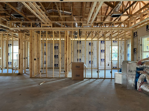 Misaligned Fireplace and Coffered Ceiling