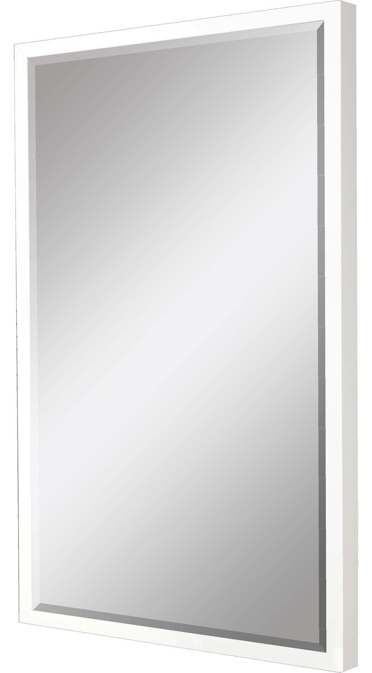 Framed Beveled Mirror, White, 32"x74", 32"x74" - Contemporary - Wall ...
