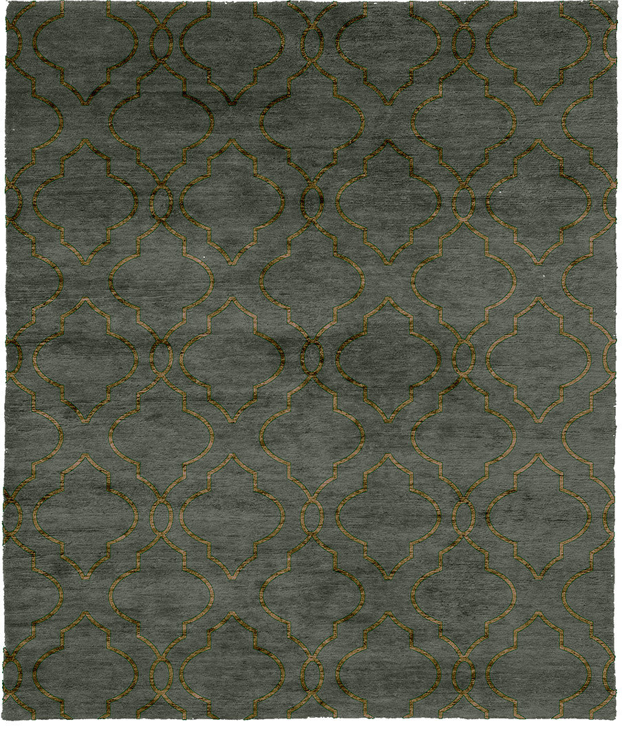 Brunilda E Wool Hand Knotted Tibetan Rug, 6' Round - Mediterranean ...