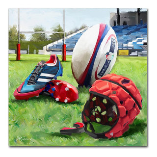 The Macneil Studio 'Rugby ' Canvas Art, 18"x18" - Contemporary - Prints ...
