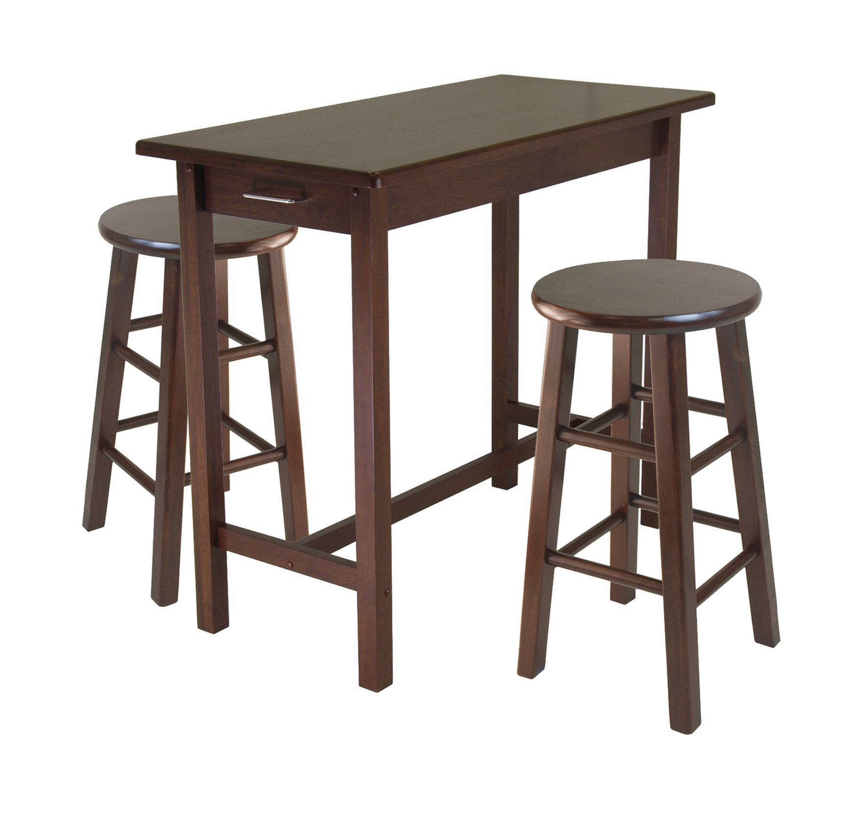 Sally 3-Piece Breakfast Table Set With 2 Square Leg Stools ...