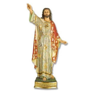 Glorious Jesus Red Robe Religious Sculpture - Traditional - Decorative ...