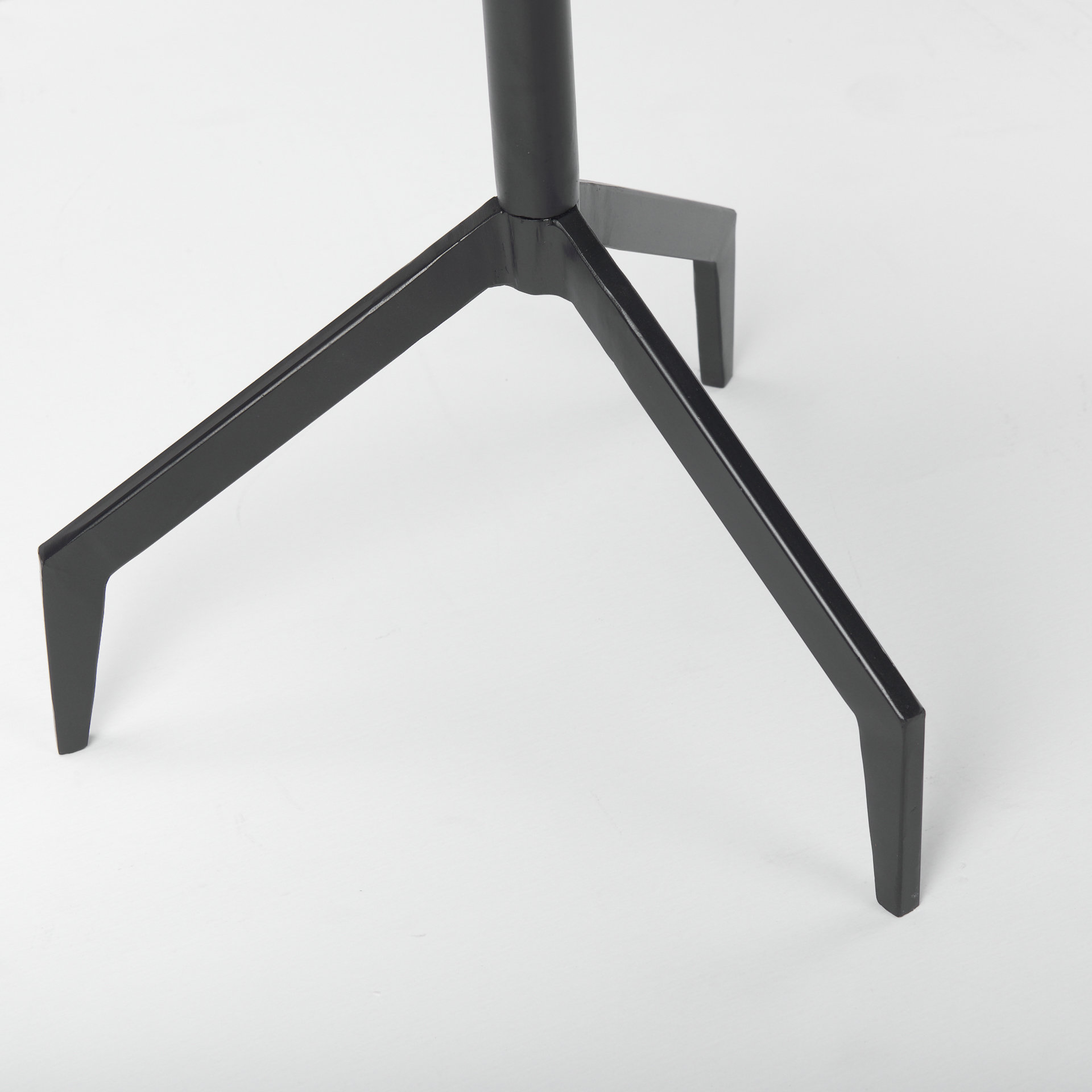 Serre Marble Top 3 Prong Black Metal Base End Table - Transitional ...