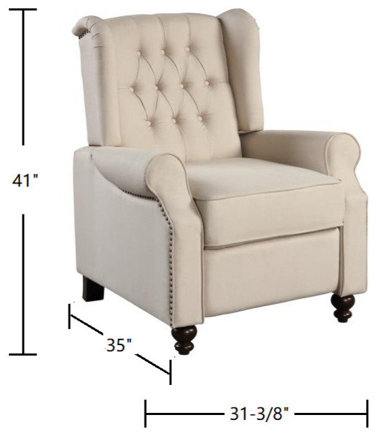 Push Back Recliner, BEIGE - Traditional - Armchairs And Accent Chairs ...
