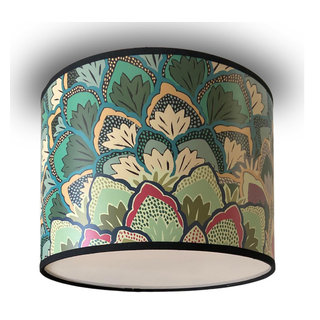 Proud Peacock Ceiling Drum, 12" Ceiling Drum - Contemporary - Flush ...