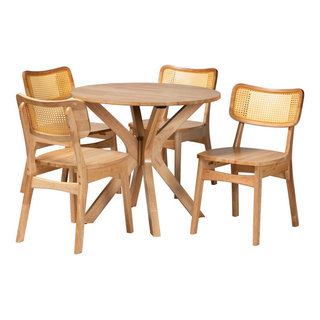 Flynn Rattan 5PC Dining Set - Tropical - Dining Sets - by Baxton Studio ...
