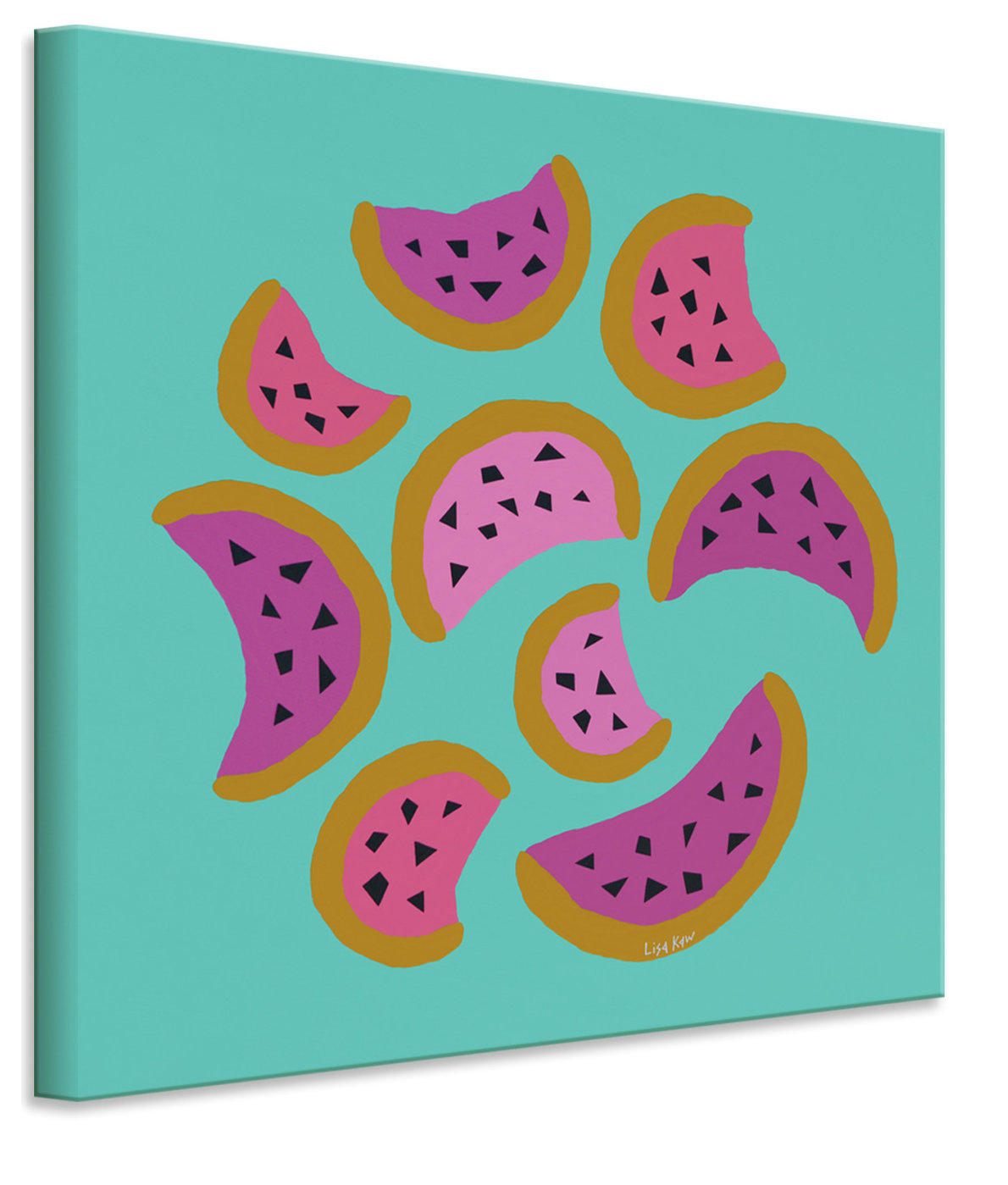 Watermelon Fiesta Wrapped Canvas Tropical Wall Art, 20"x20 ...
