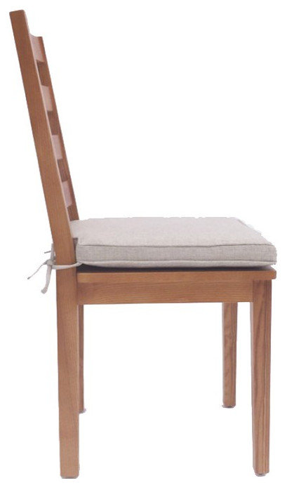 Ladder Back Dining Chair with Cushion Seat and Block Legs, Set of 2 ...