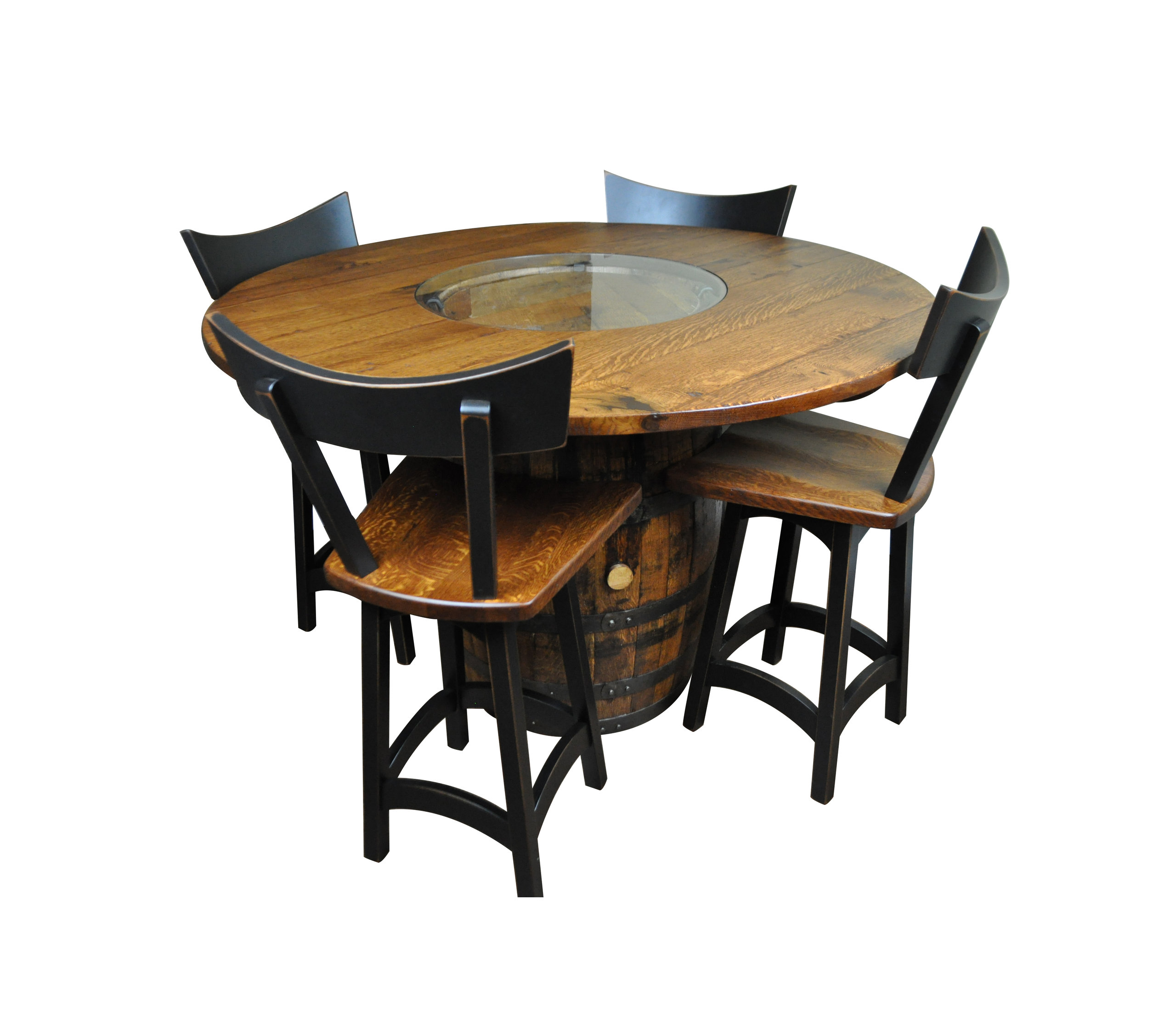 Rustic 24" Swivel Stool Solid Wood Amish American Made - Rustic - Bar ...