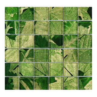 11.75"x11.75" Seasons Mosaic Tile Sheet, Spring - Contemporary - Mosaic ...