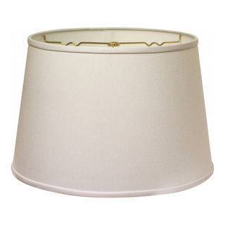 16" White Rounded Empire Slanted No Slub Lampshade - Transitional ...