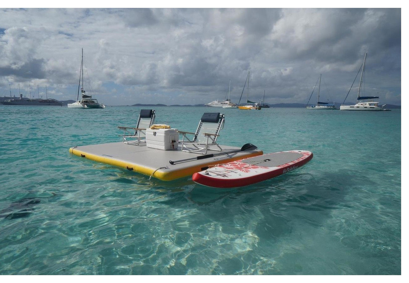 6-Ft Yellow and White Inflatable Dock Solstice Drop Stitch With Handles ...