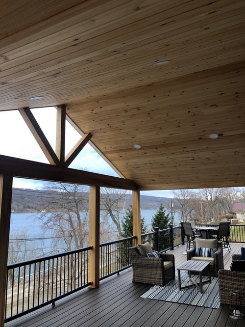 Paint or stain the cedar wrapped columns of our covered deck?