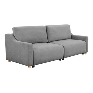 Pemberly Row Modern Convertible Sofa in Gray Fabric Upholstery ...