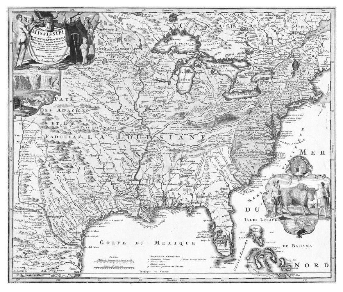 "The American Buffalo Map, 1718" Paper Print by Johann Baptiste Homann ...