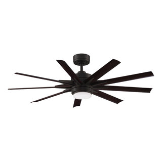 Odyn Ceiling Fan, Dark Bronze With Dark Walnut Blades, 56 ...